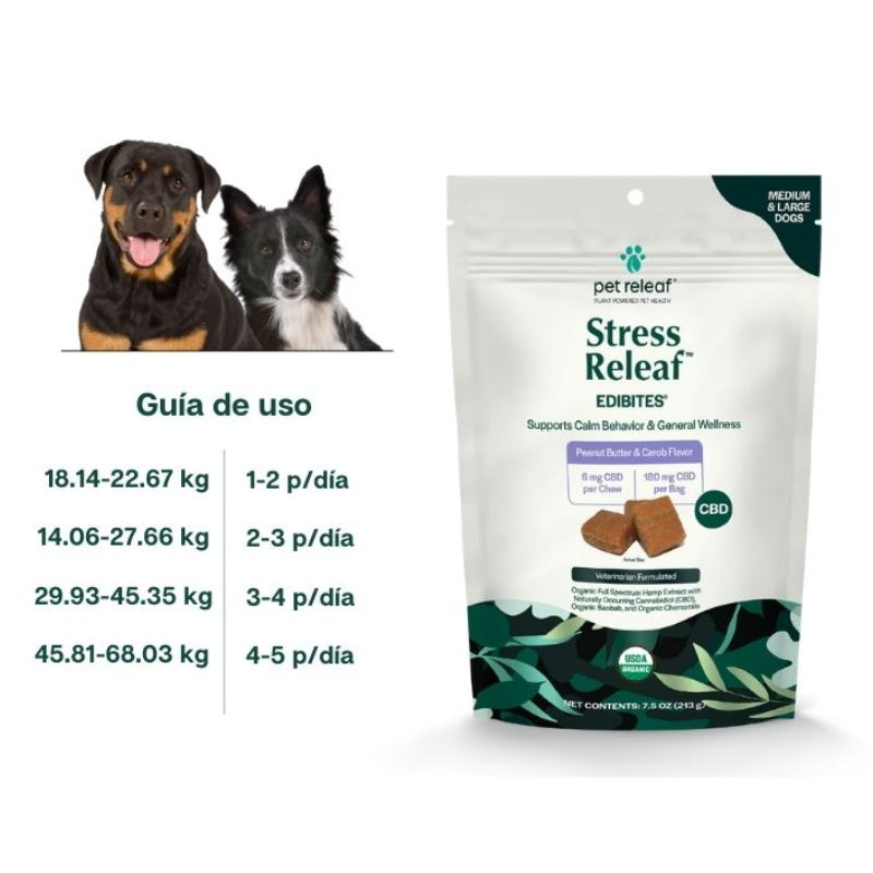 Stress Releaf PB Carob Organic Edibites - Large 6 MG - Maskoticas CR